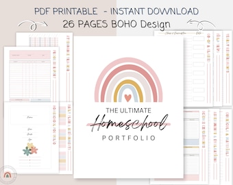 EDITABLE Homeschool Portfolio Pages - Printable Canva Template ...
