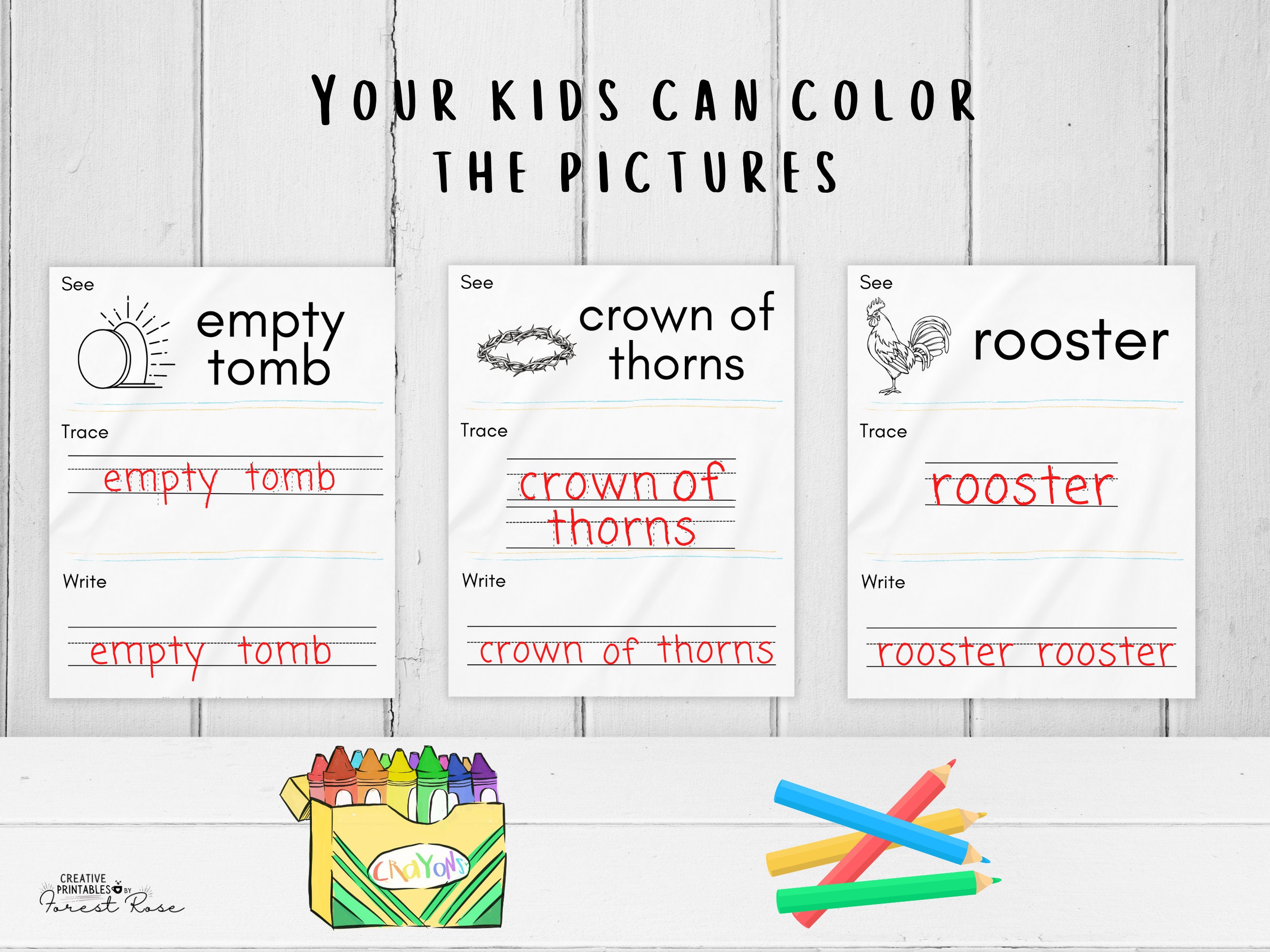 Christ-centered Easter Words Tracing Binder, Easter Printables for ...