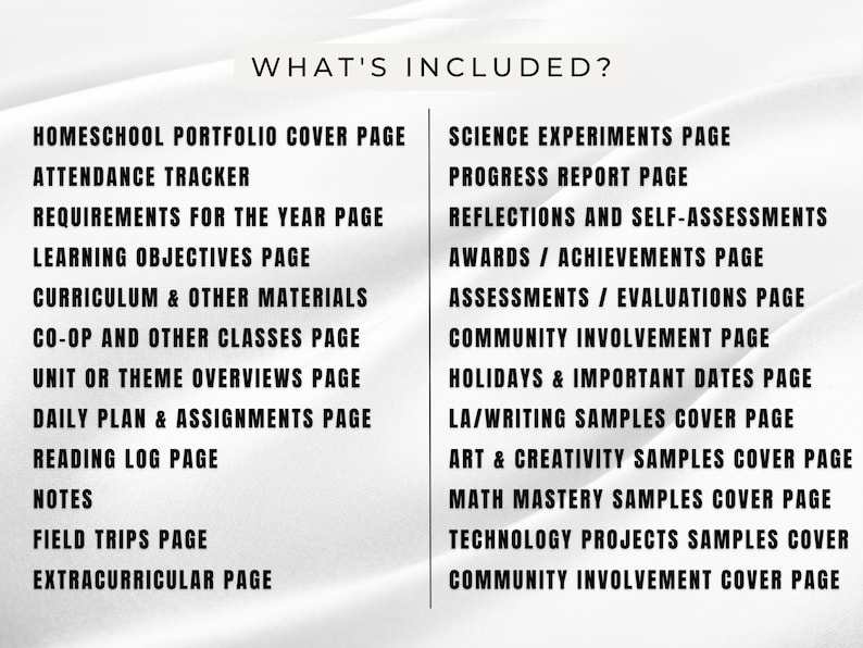 Printable Homeschool Portfolio: 24-page Minimalist Design (PDF Download ...