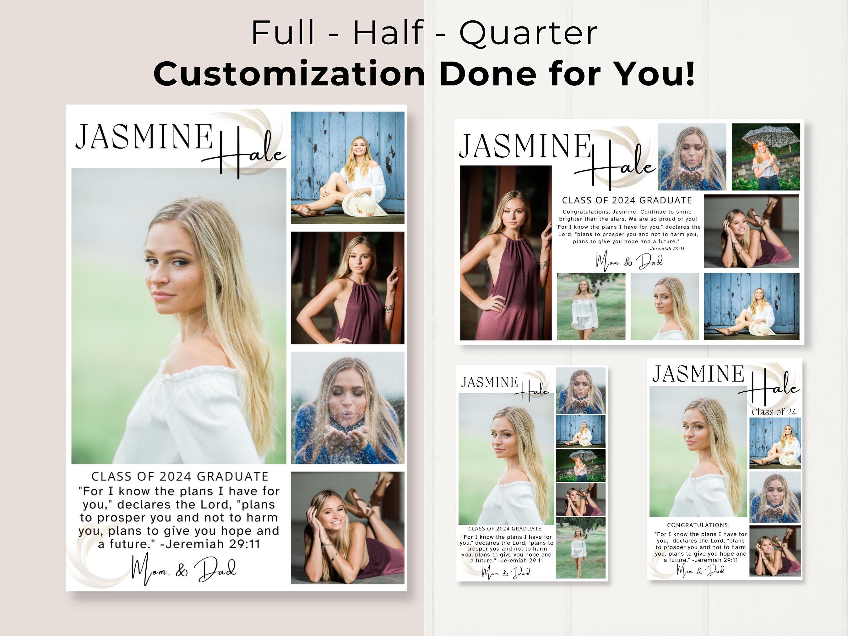 Full, Half & Quarter Page Yearbook Ad Templates - CUSTOMIZATION ...