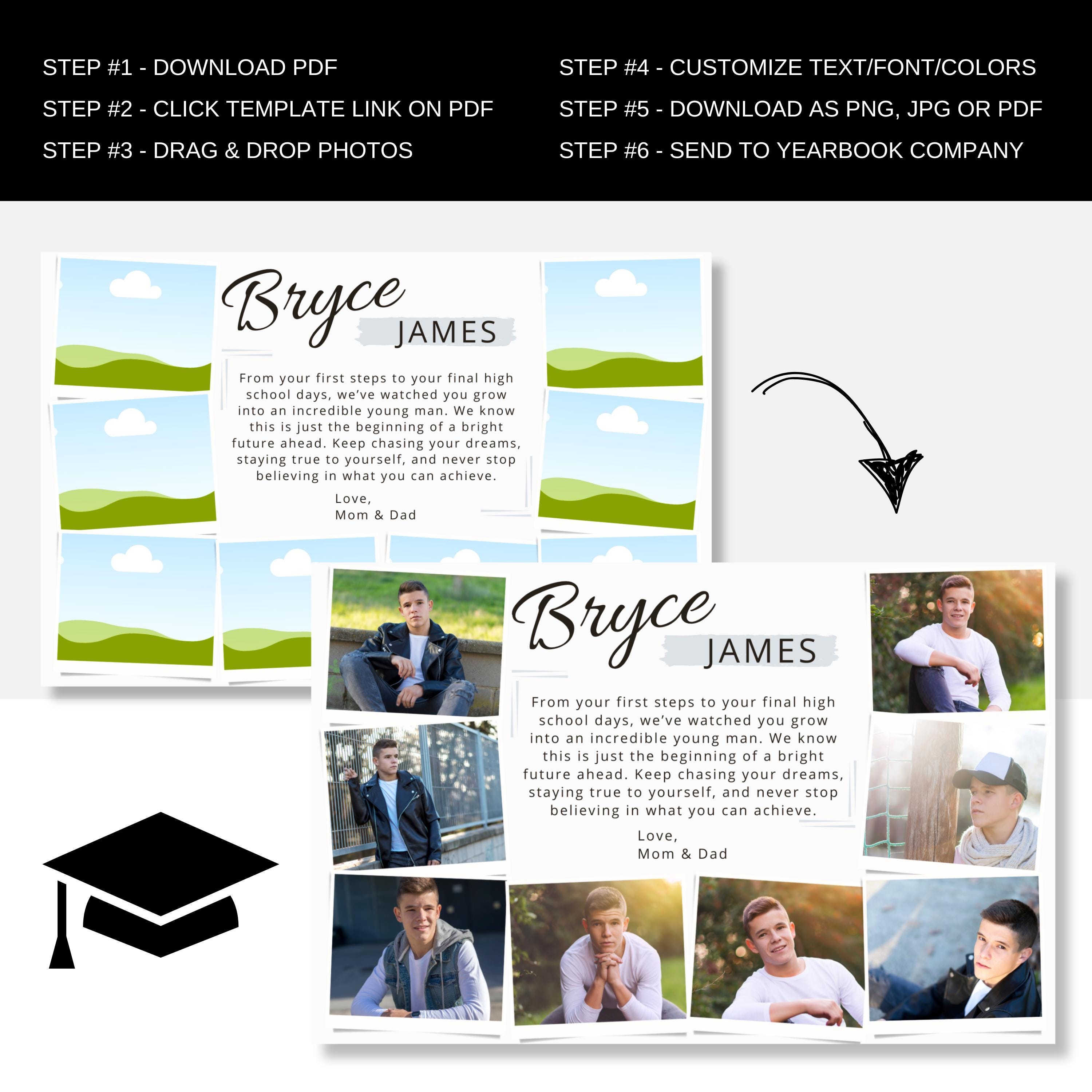 HALF PAGE Yearbook Ad Template, Canva Template, DIY Editable ...