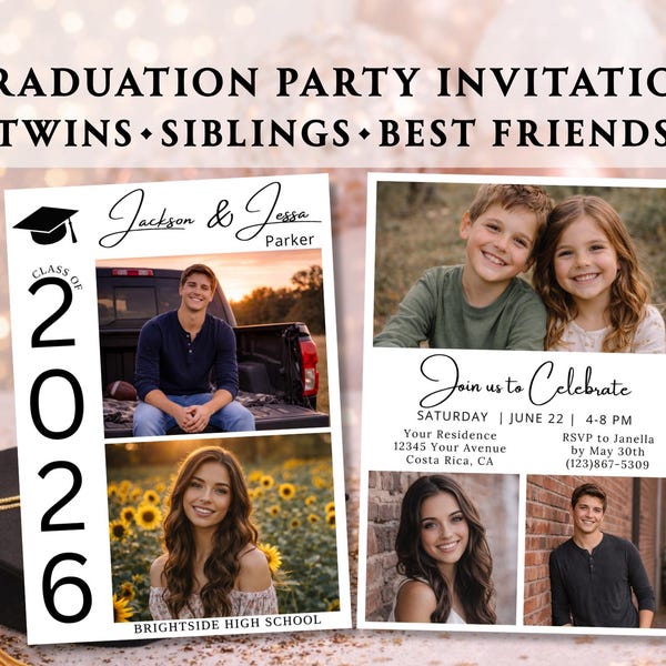 Twins High School Graduation Announcements - Etsy