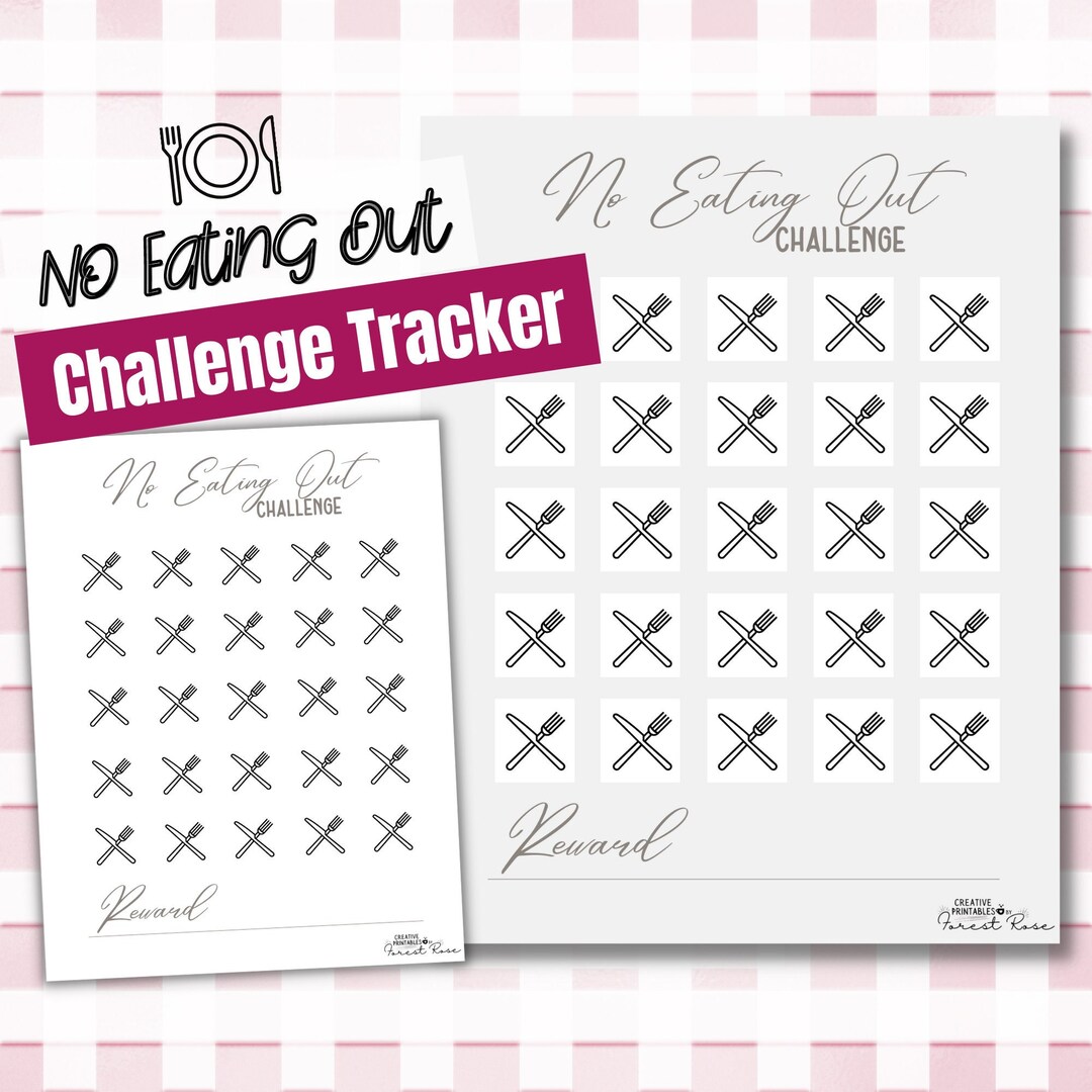 No Eating Out Challenge Tracker, Savings Tracker, Savings Challenge ...
