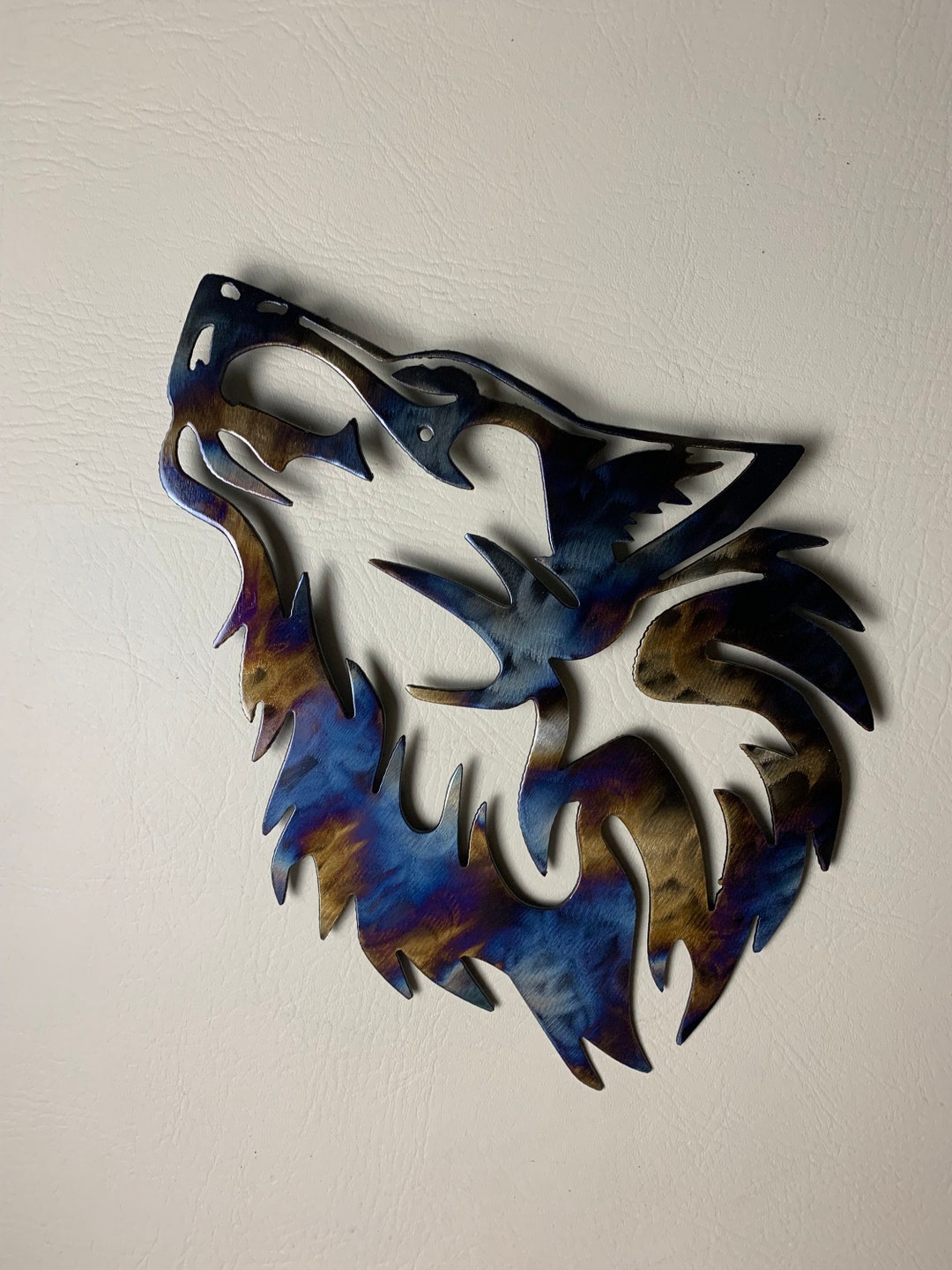 Wolf Howling Wolf Head Metal Wall Art - Etsy