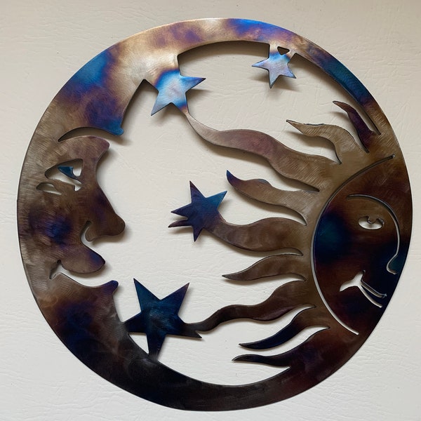 Sun and Moon Metal Wall Art - Etsy UK