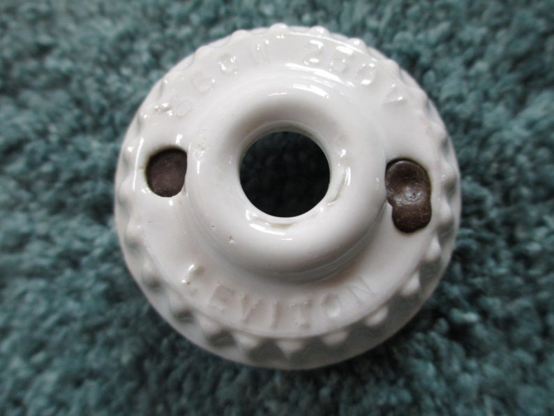 Antique / Vintage Leviton Industrial Porcelain Ceiling Mounts for Drop ...