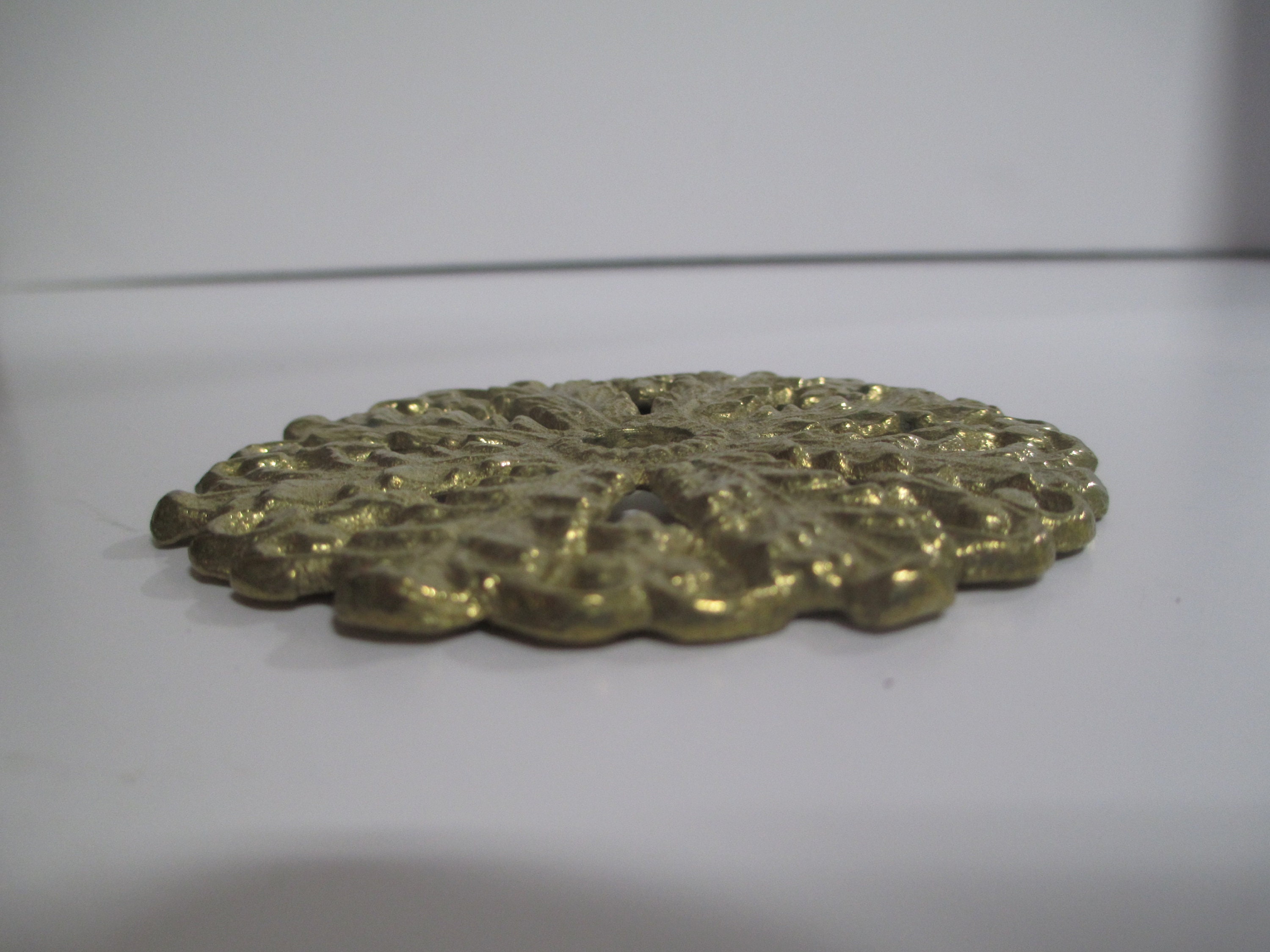 Set of 3 Antique Lighting Recast Solid Brass Bobeches / Escutcheons ...