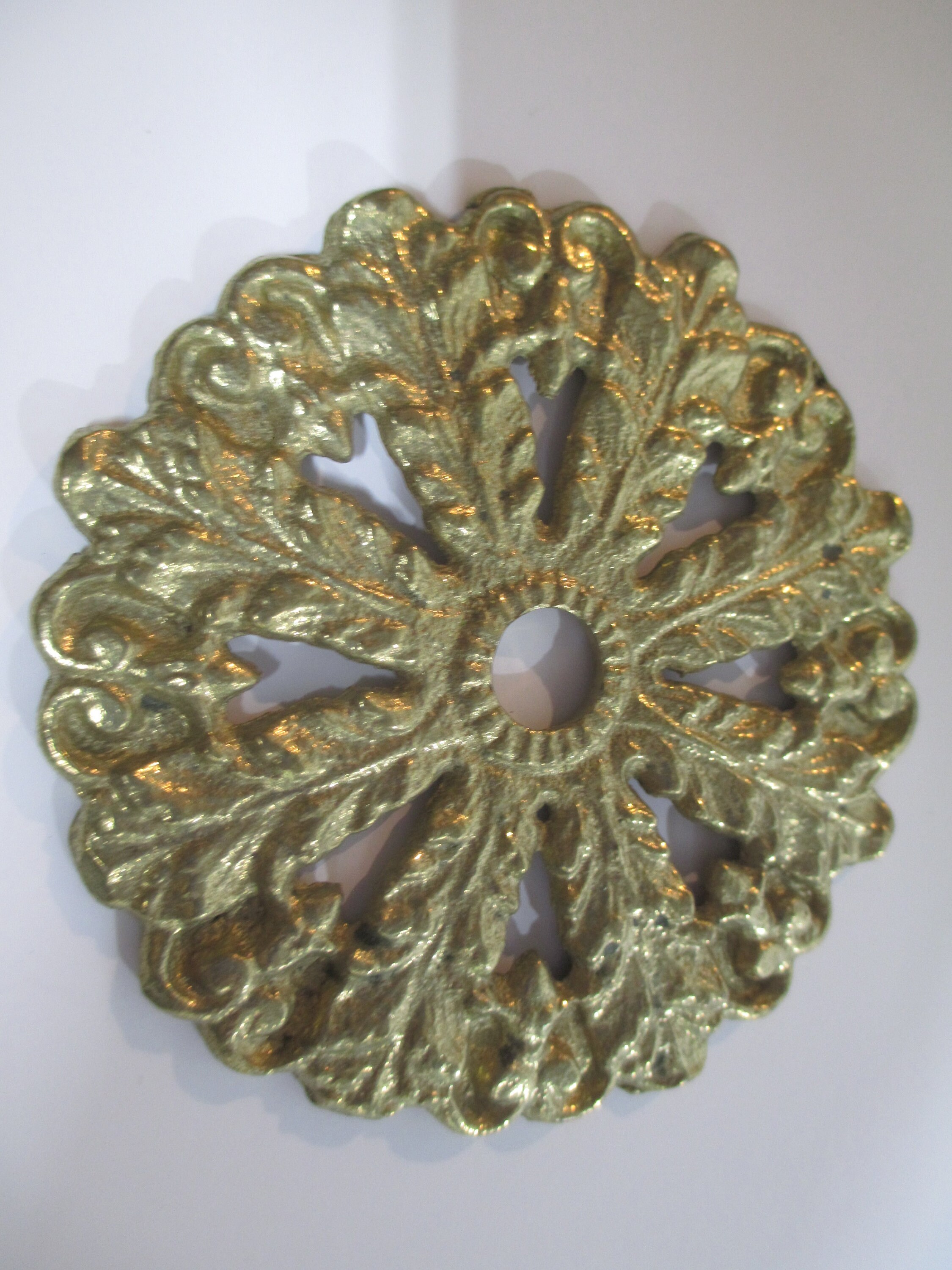 Set of 3 Antique Lighting Recast Solid Brass Bobeches / Escutcheons ...