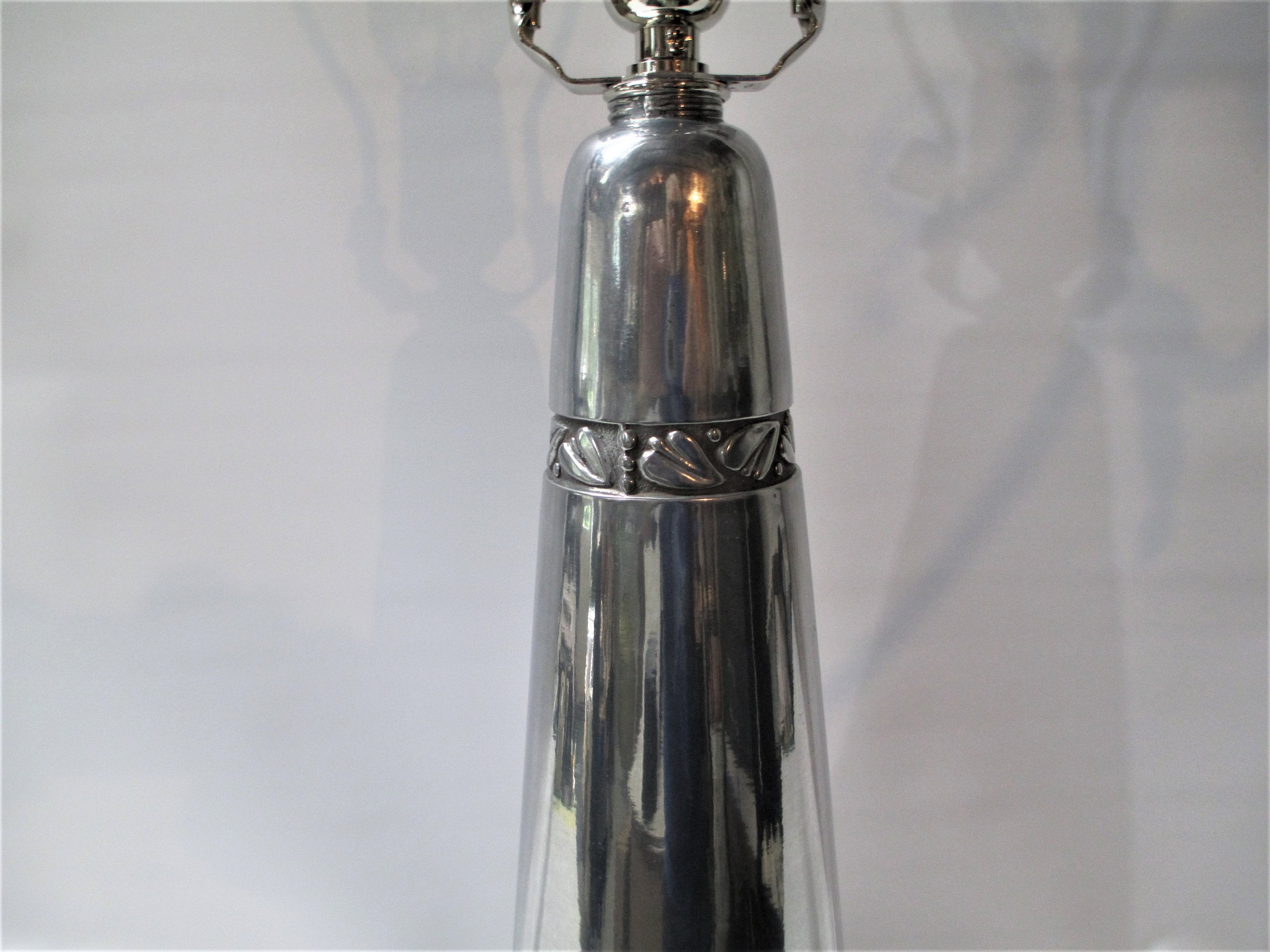Elegant Mid-century Modern Large Aluminum Table Lamp With Black Shade ...