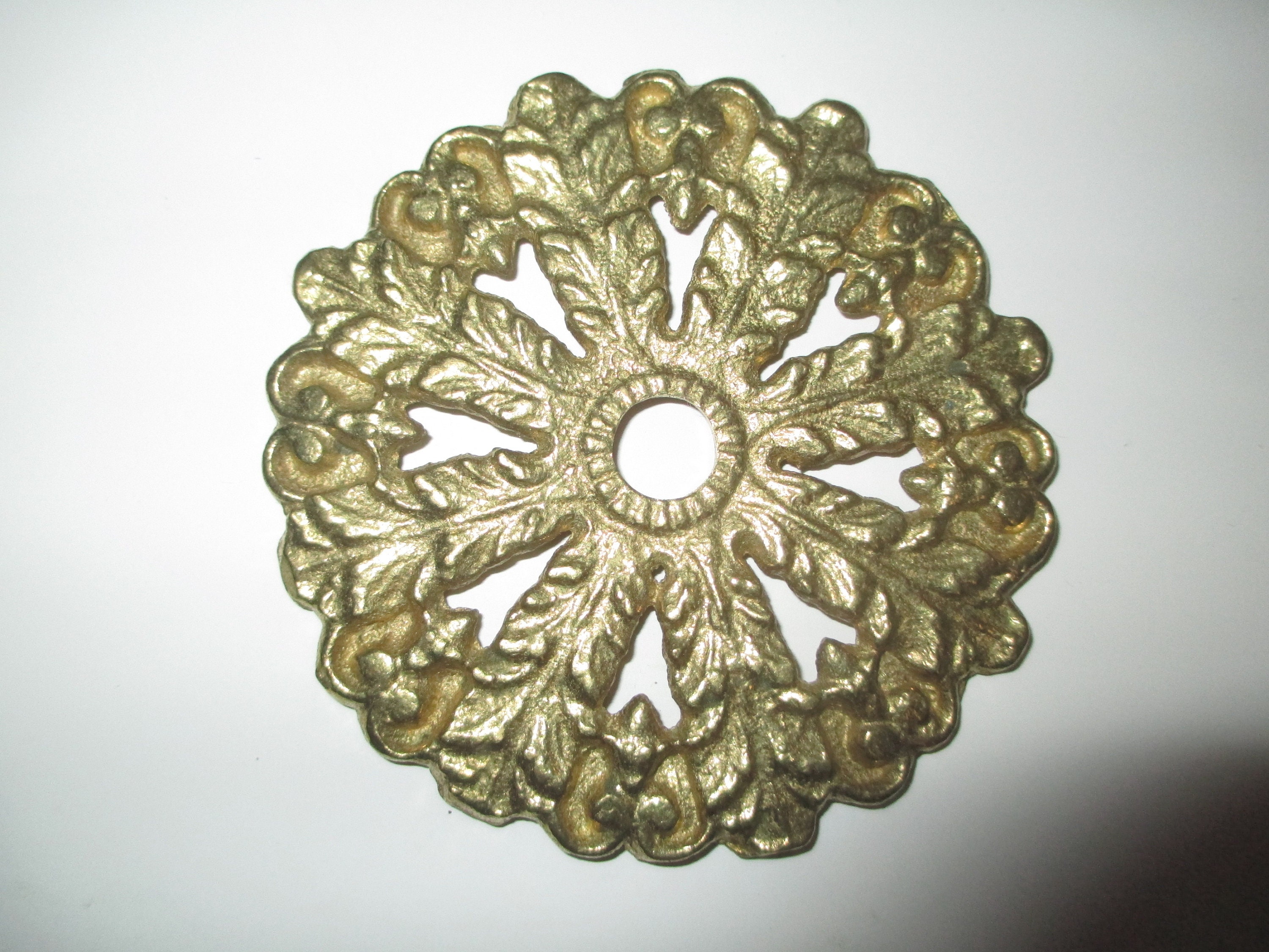 Set of 3 Antique Lighting Recast Solid Brass Bobeches / Escutcheons ...