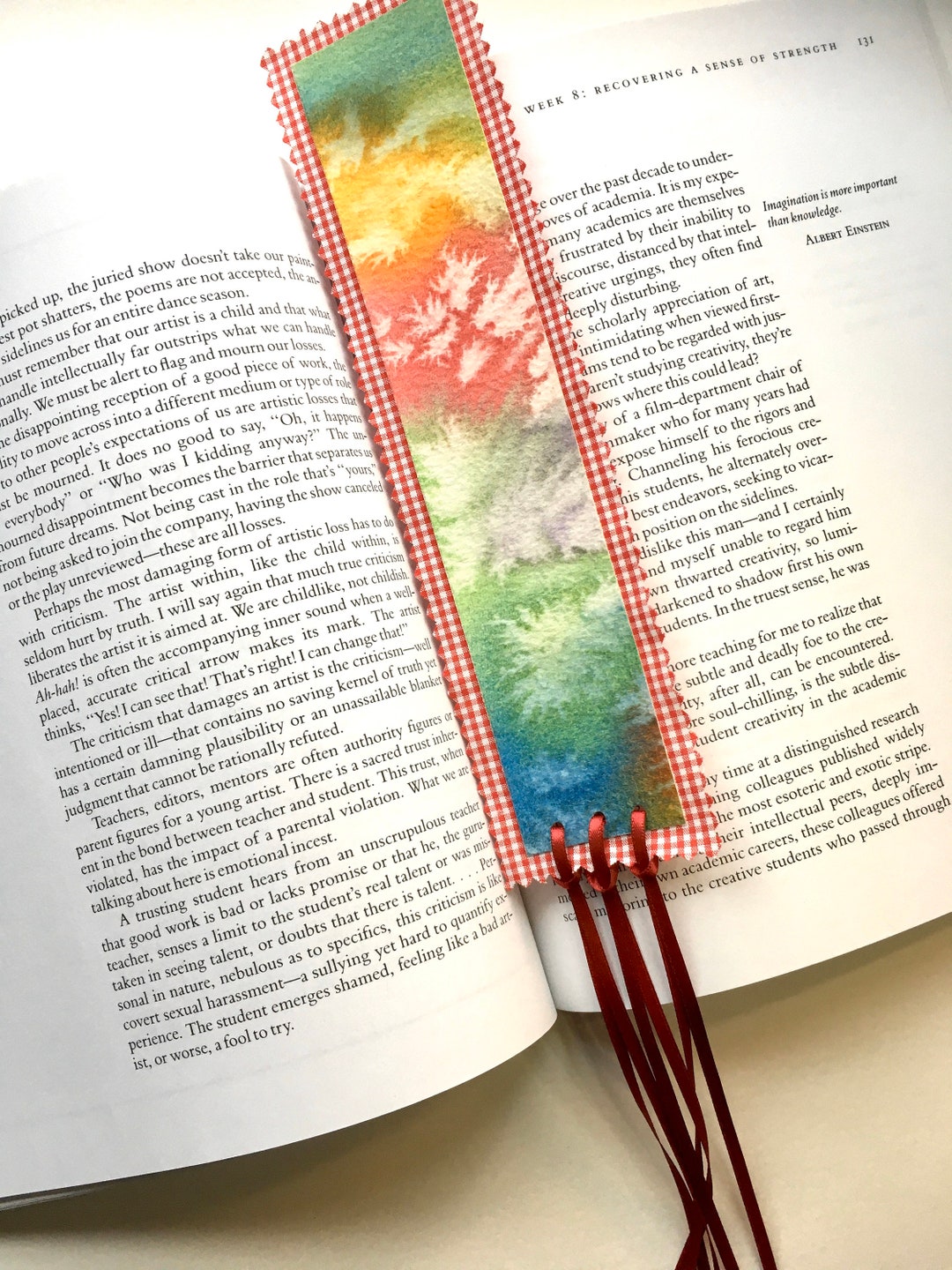 Rainbow Coloured Bookmark, Watercolour Art by Lynne - Etsy