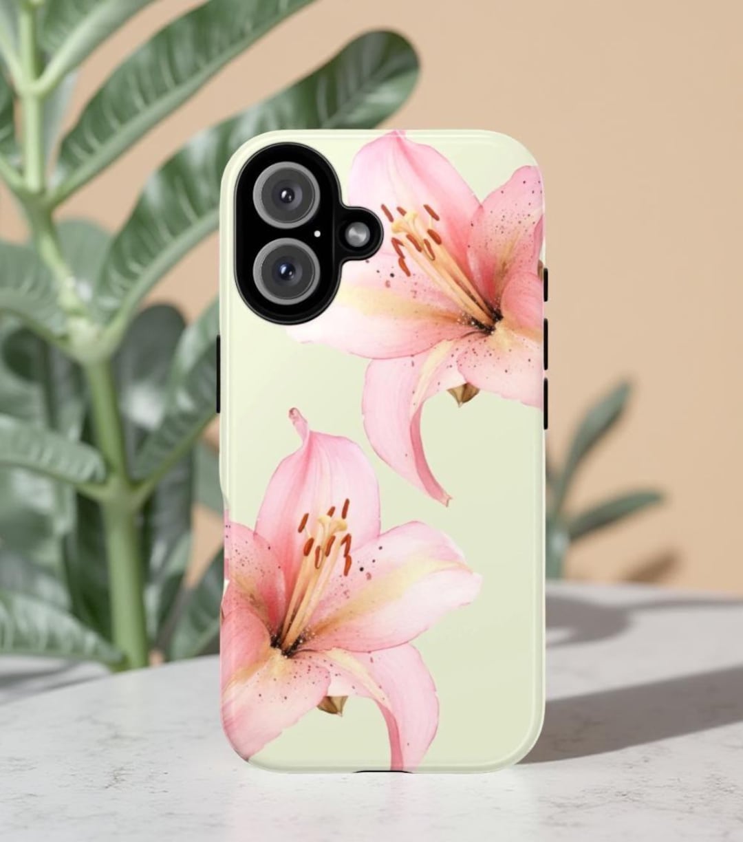 Capa Lily para iPhone 17 Pro Max, verde pastel para iPhone 16e, 15, 13 ...