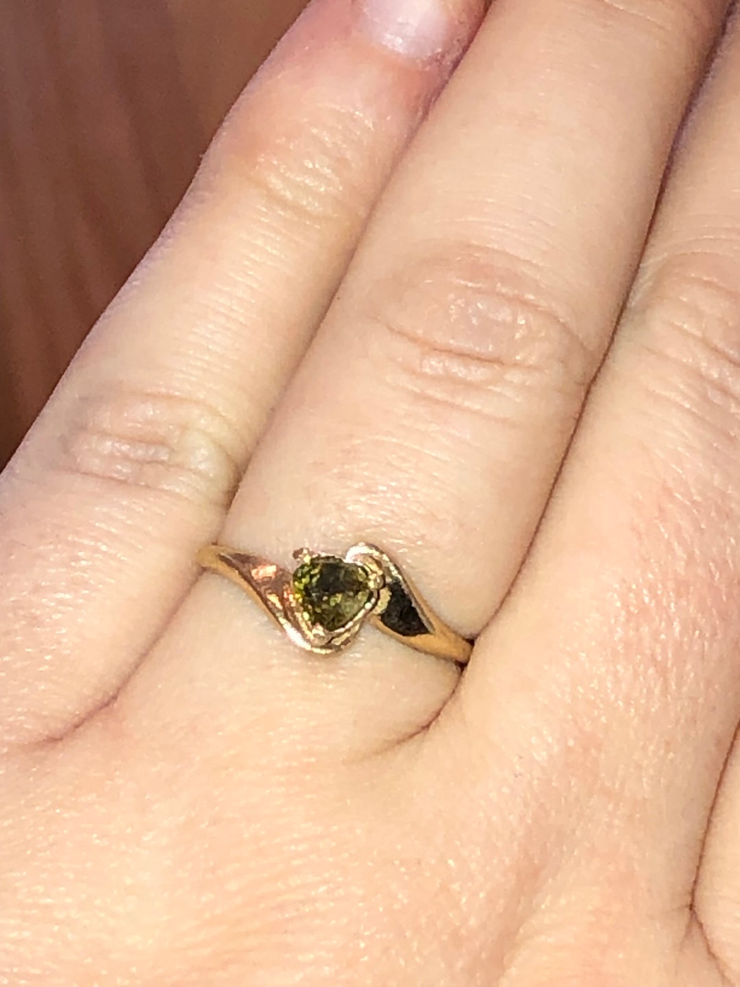 Love Green Diamond Heart Ring - Etsy