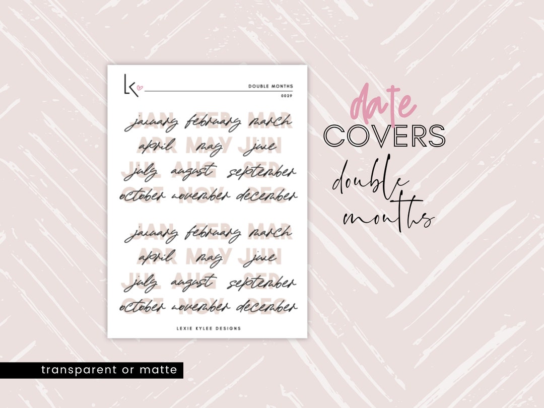 Date Covers Double Months 0029 - Etsy