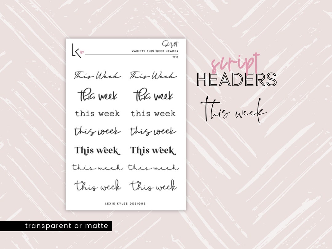 Script Headers This Week t710 - Etsy