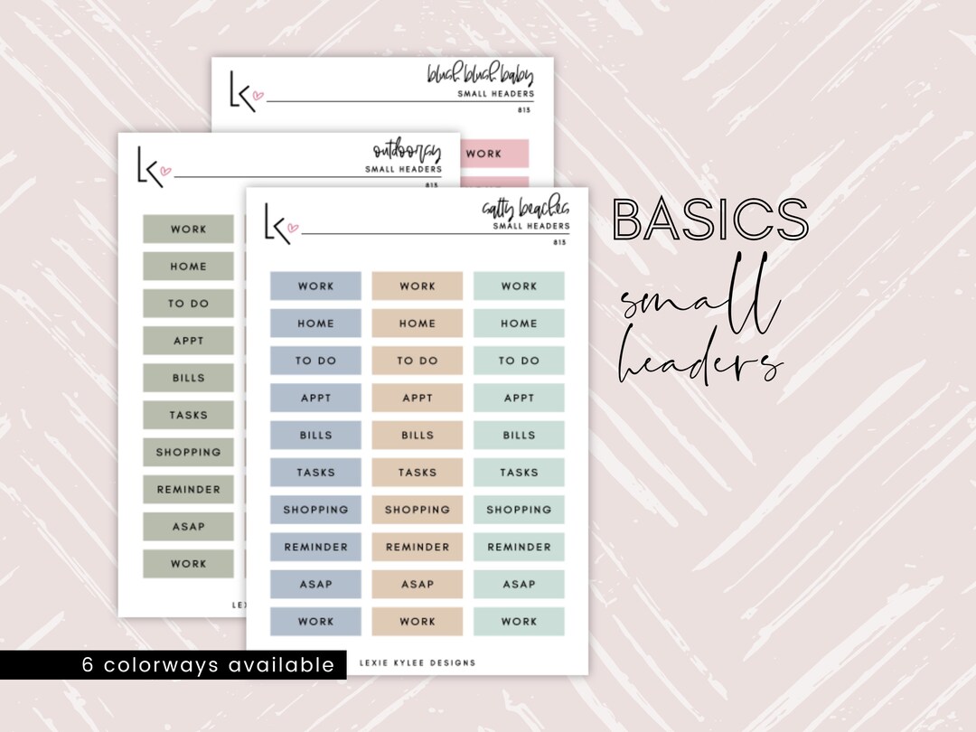 Transparent Basics Small Headers 813 - Etsy