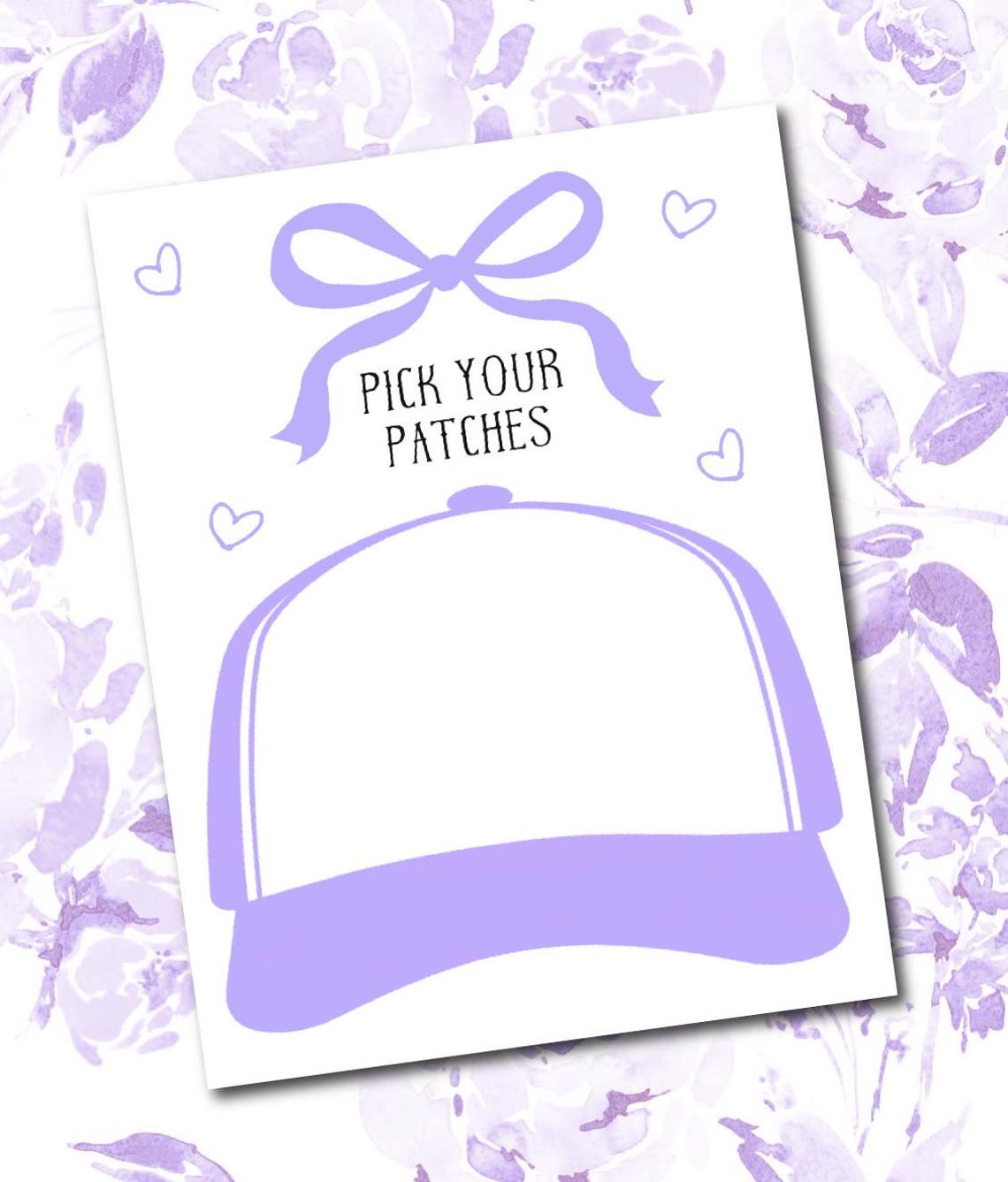 Trucker Hat Design Template for Trucker Hat Bar Purple Design Patch ...