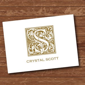 Custom Initial Notecards -personalized Notecards -folded Note Cards ...