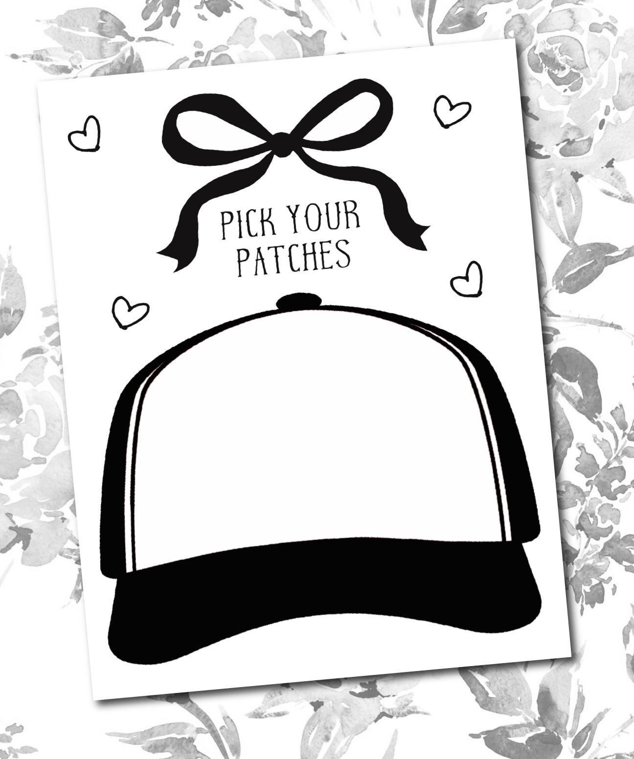 Trucker Hat Design Template for Trucker Hat Bar Black Design Patch ...