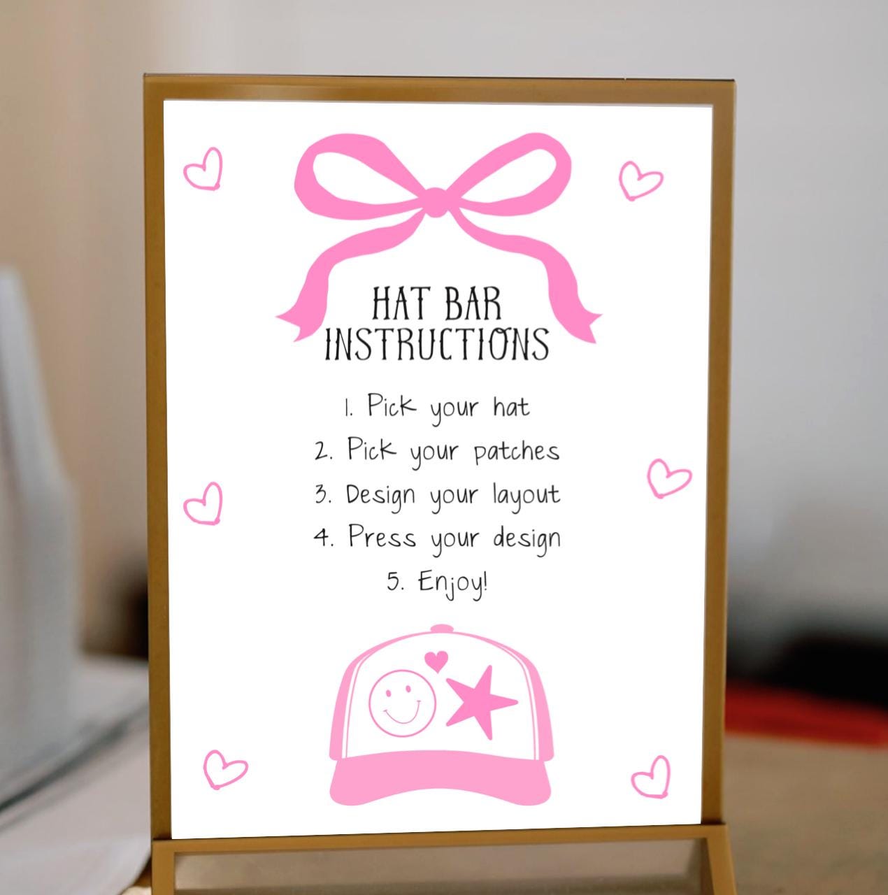 Trucker Hat Bar Instruction Printable - Etsy