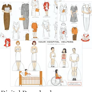 Paper Dolls Printable Hospital Helpers Nurse Doctor Digital - Etsy