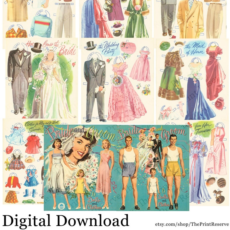 Bride Paper Doll - Etsy