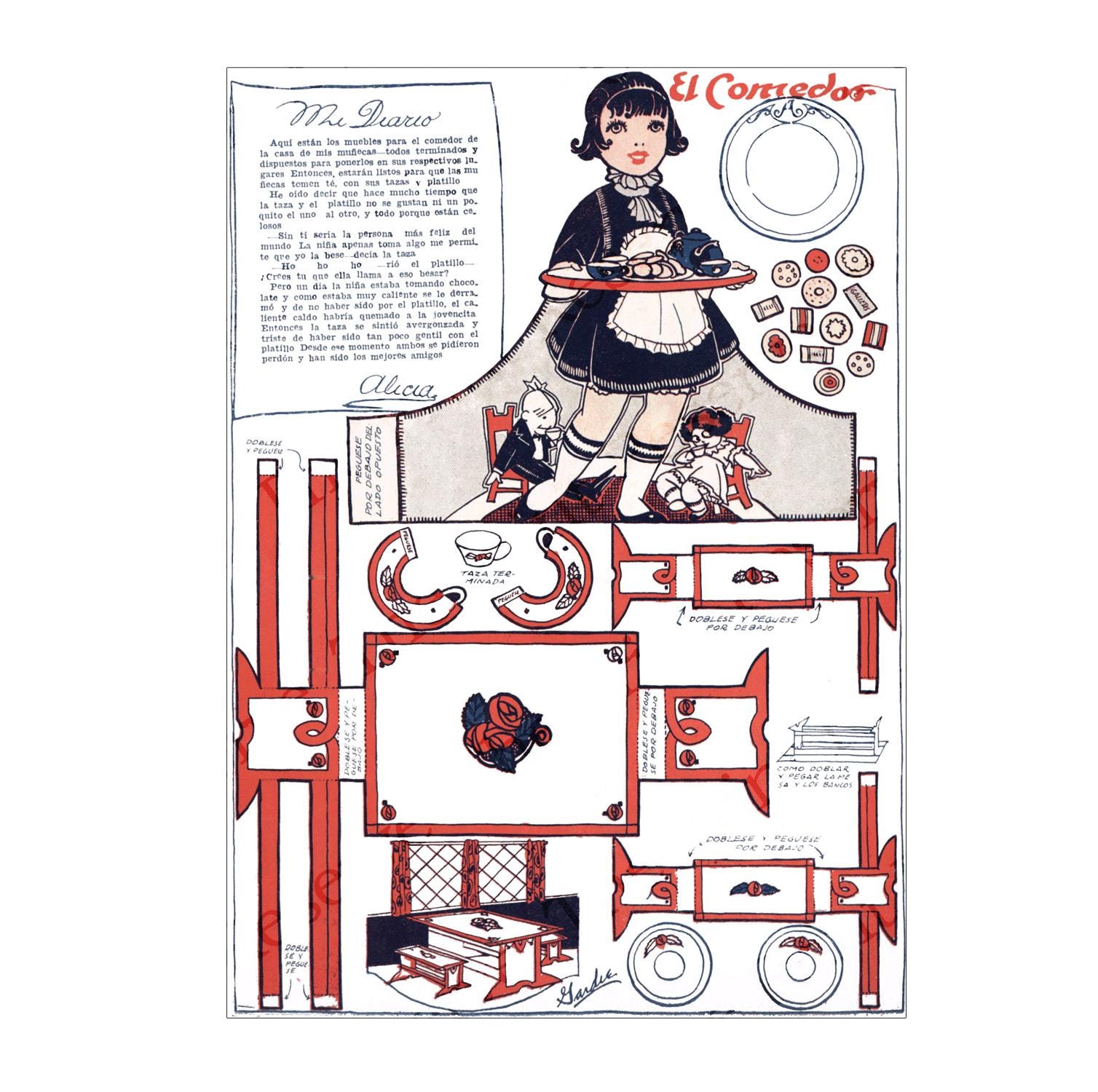 Paper Doll House Dining Room Furniture Digital Download Printable #517 ...