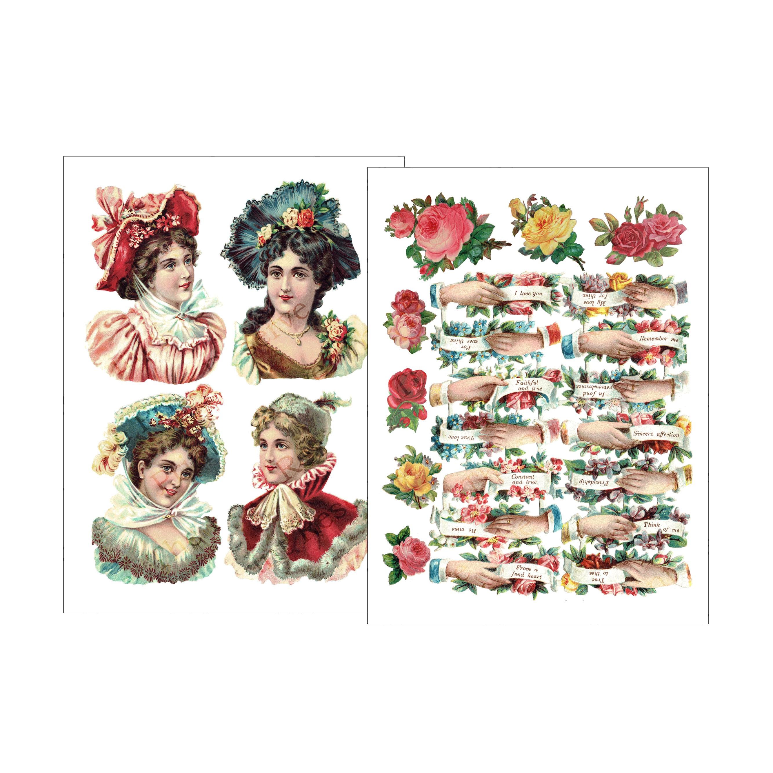 Victorian Paper Doll Heads Hands Printable Lady Digital Download - Etsy