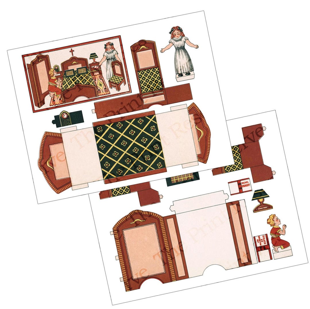 Paper Doll House Bedroom Furniture Digital Download Printable #524 - Etsy