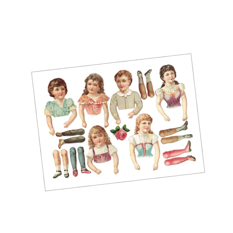 Victorian Paper Doll Heads: Printable DIY Craft (digital Download) - Etsy