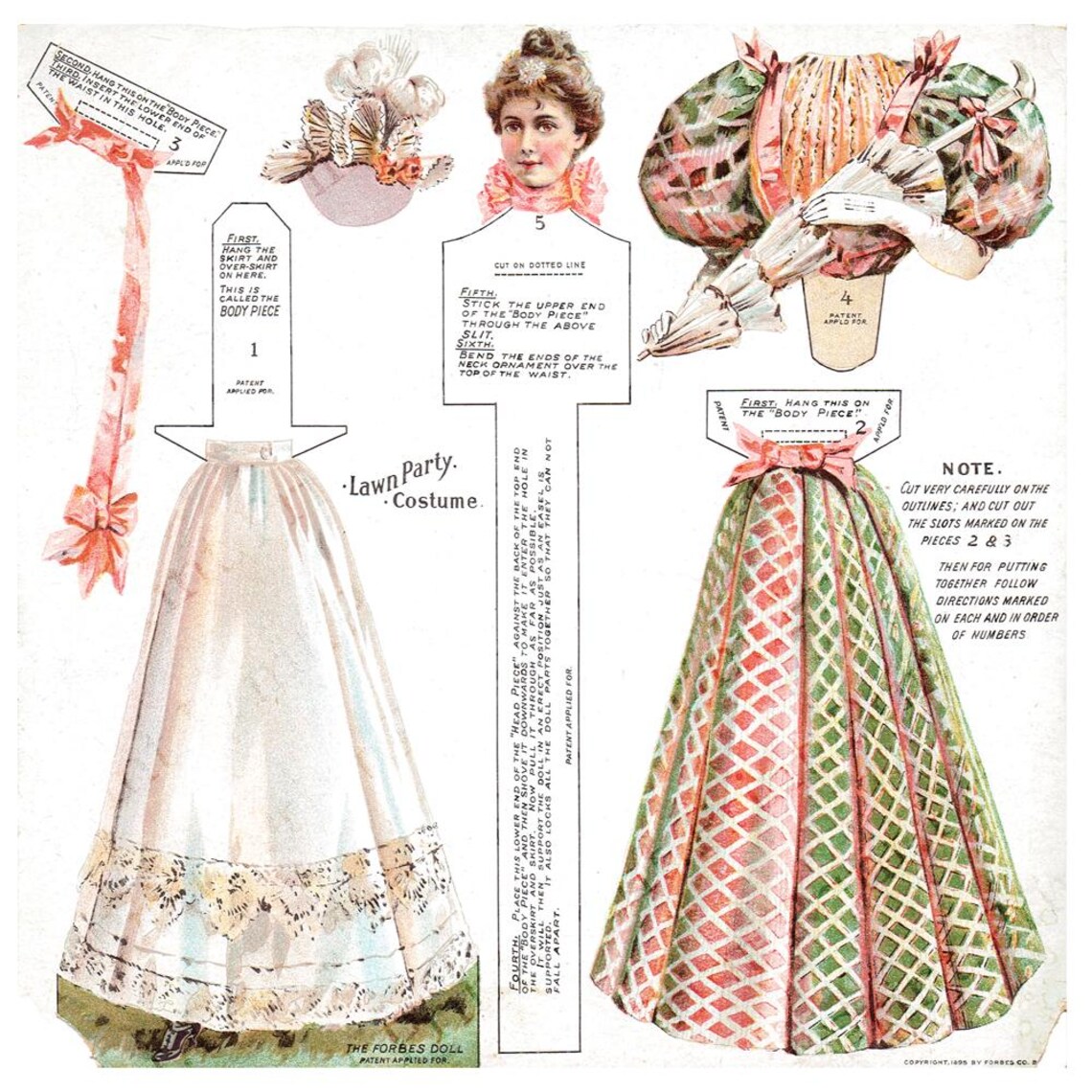 Antique Paper Doll Lawn Party Printable Paper Toy Digital Download - Etsy