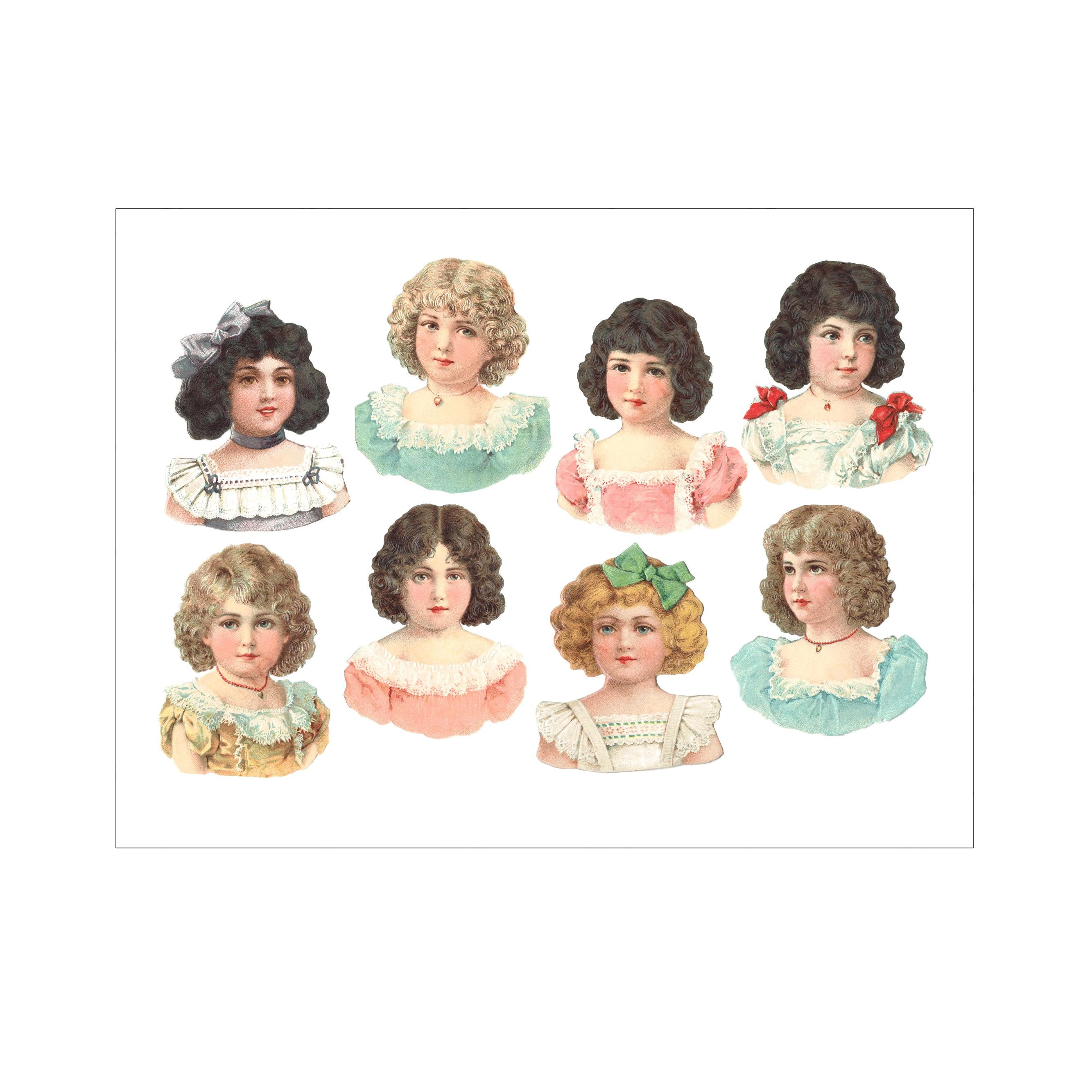 Printable Victorian Paper Doll Heads (digital Download) - Etsy
