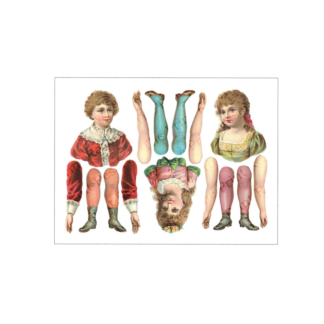 Antique Victorian Paper Doll Printable Paper Doll Heads Digital ...