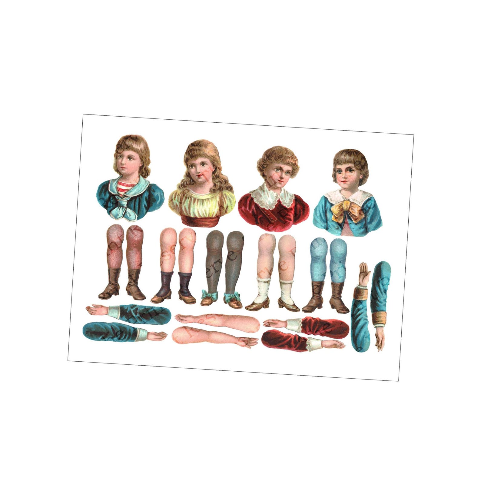 Victorian Paper Doll Heads: Printable Digital Download - Etsy