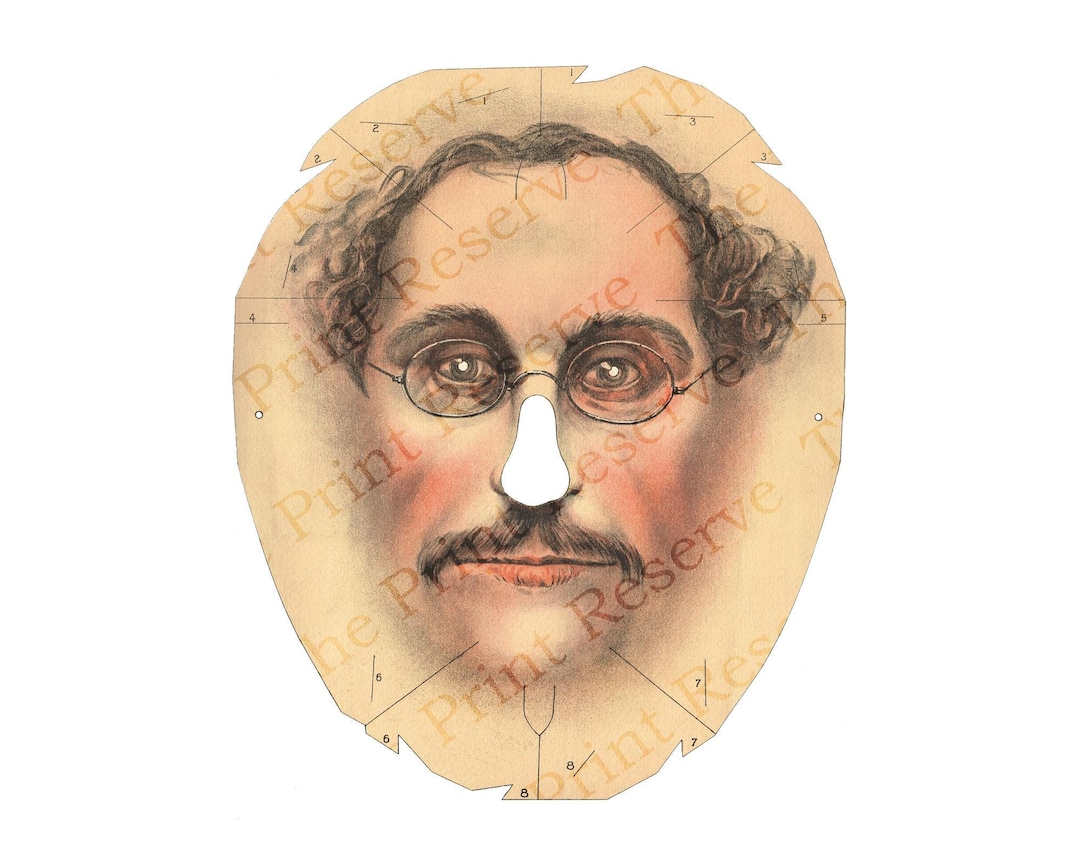 Paper Mask Man Judge Emmons Digital Download Image Printable 11"x17 ...