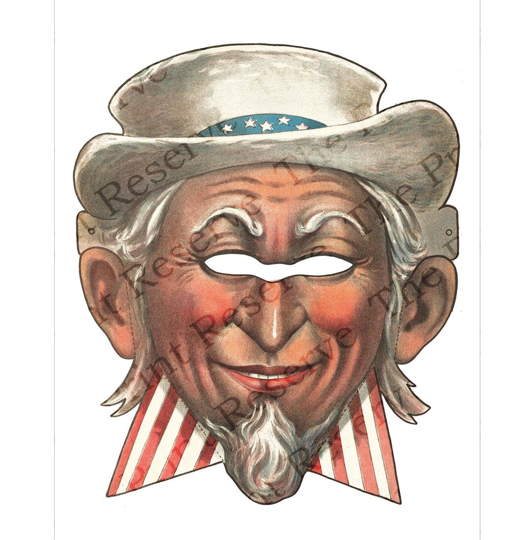 Paper Mask Uncle Sam Mask Antique Digital Download Item #810 - Etsy