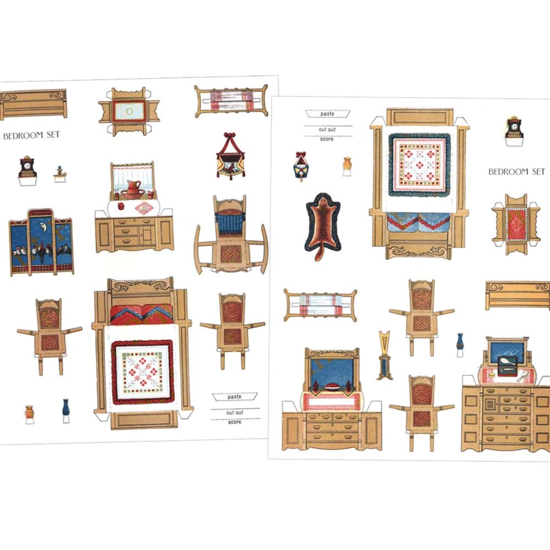 Paper Doll House Furniture Bedroom Set Printable Digital Download - Etsy