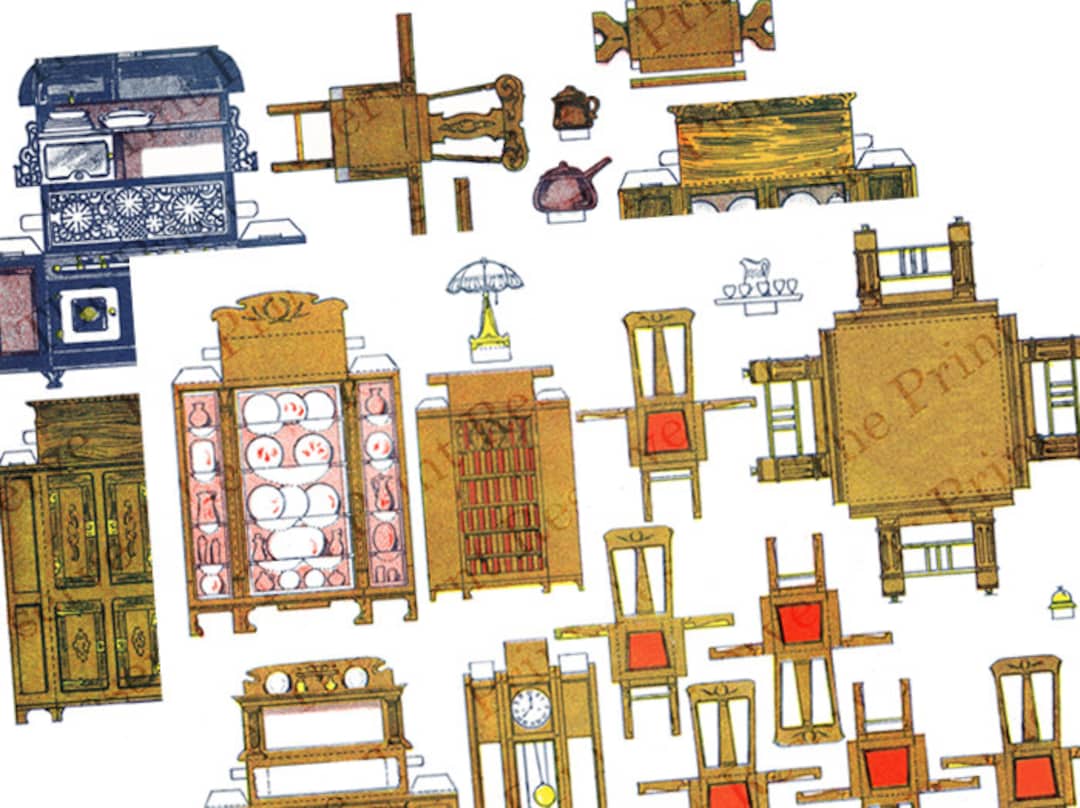 Paper dollhouse furniture store