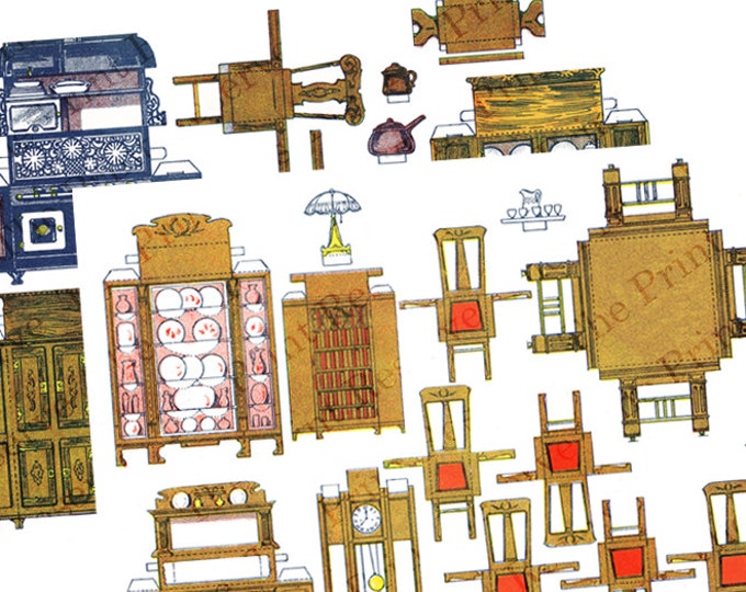 Printable PAPER Doll HOUSE Backgrounds Set- Pdf Instant Download - Use ...