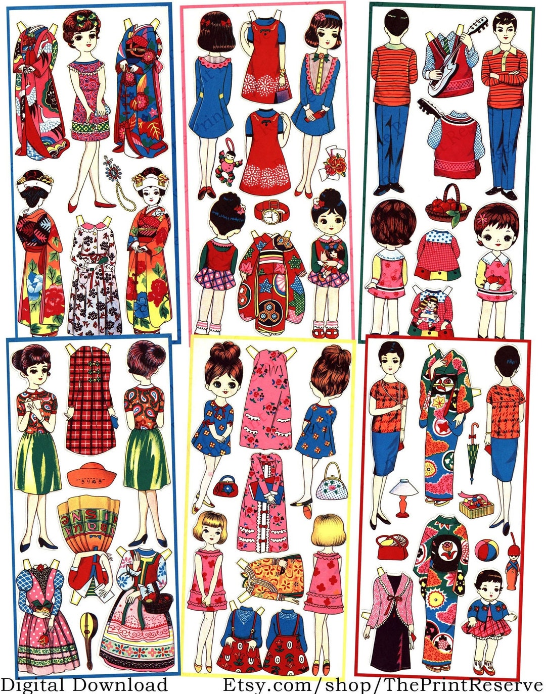 Paper Doll Printable Anime Japanese Japan Digital Download - Etsy