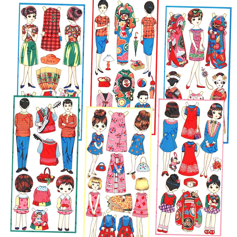 Japanese Paper Dolls - Etsy