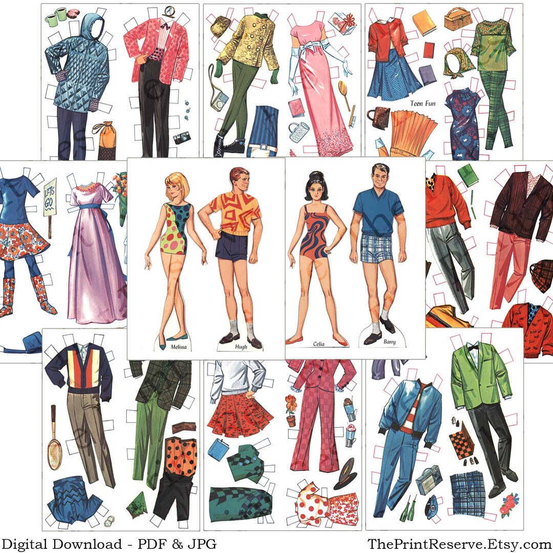 Teen Time 50s Fashion Paper Doll Digital Download Printable Image PDF ...