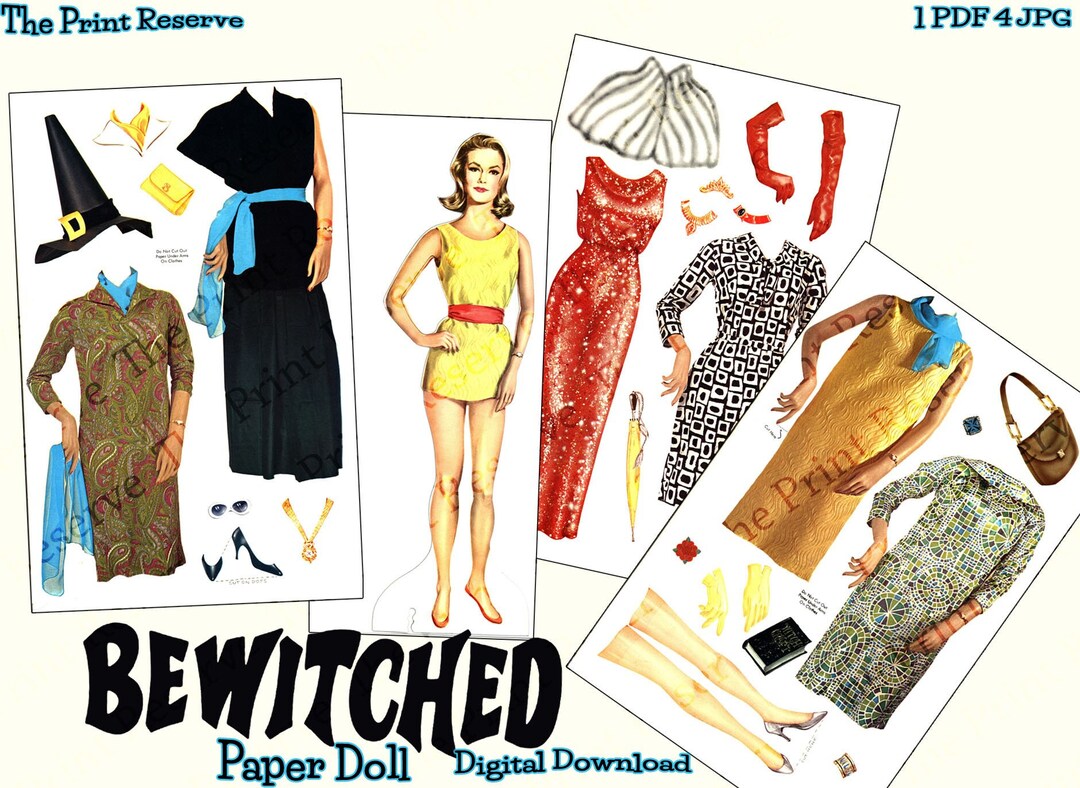 Printable Bewitched Samantha Paper Doll 1960s Retro Fashion - Etsy