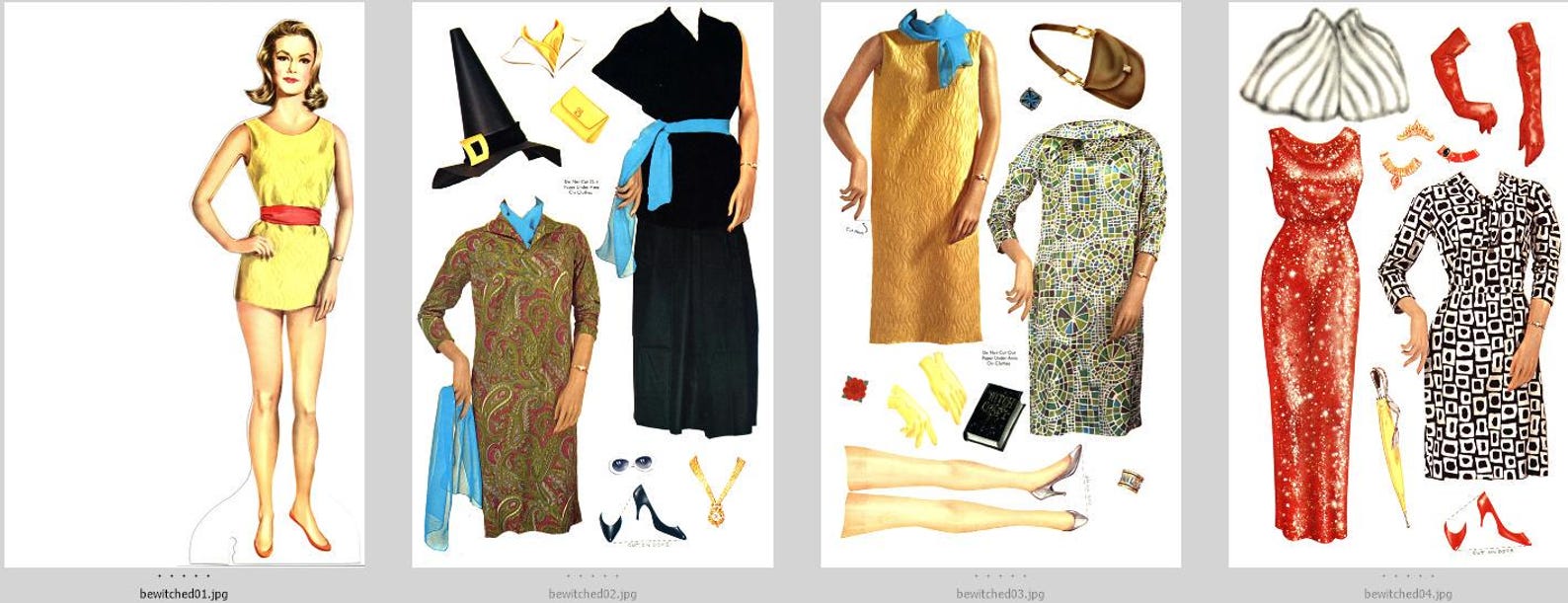 Printable Paper Doll Bewitched 1960s Retro Fashion Download #390 - Etsy