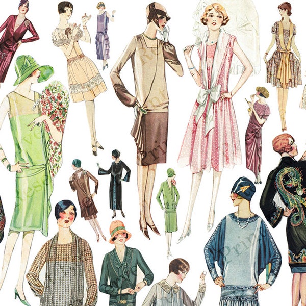 Art Deco Lady Clipart - Etsy UK