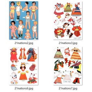Printable Paper Doll 21 Nations Children Kids Digital Download Image ...