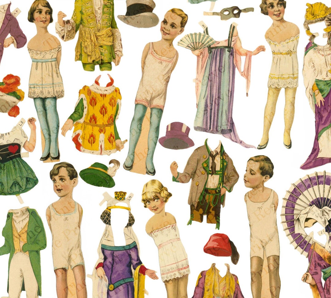 Paper Doll Printable Costume Paper Dolls Digital Download - Etsy