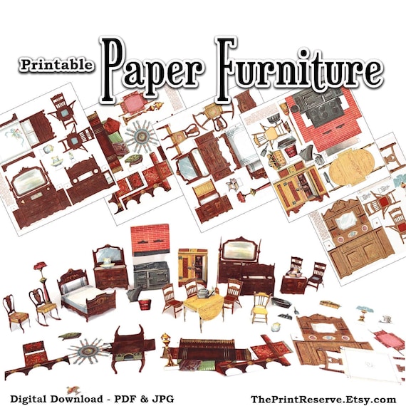 Miniature Dollhouse Printable Paper Doll House Miniature Printables