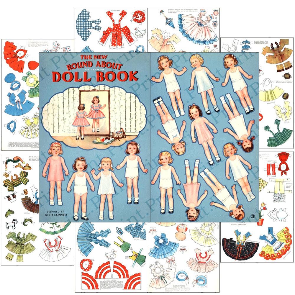 Round About Doll Book Printable Paper Dolls Papercraft Craft Kit ...