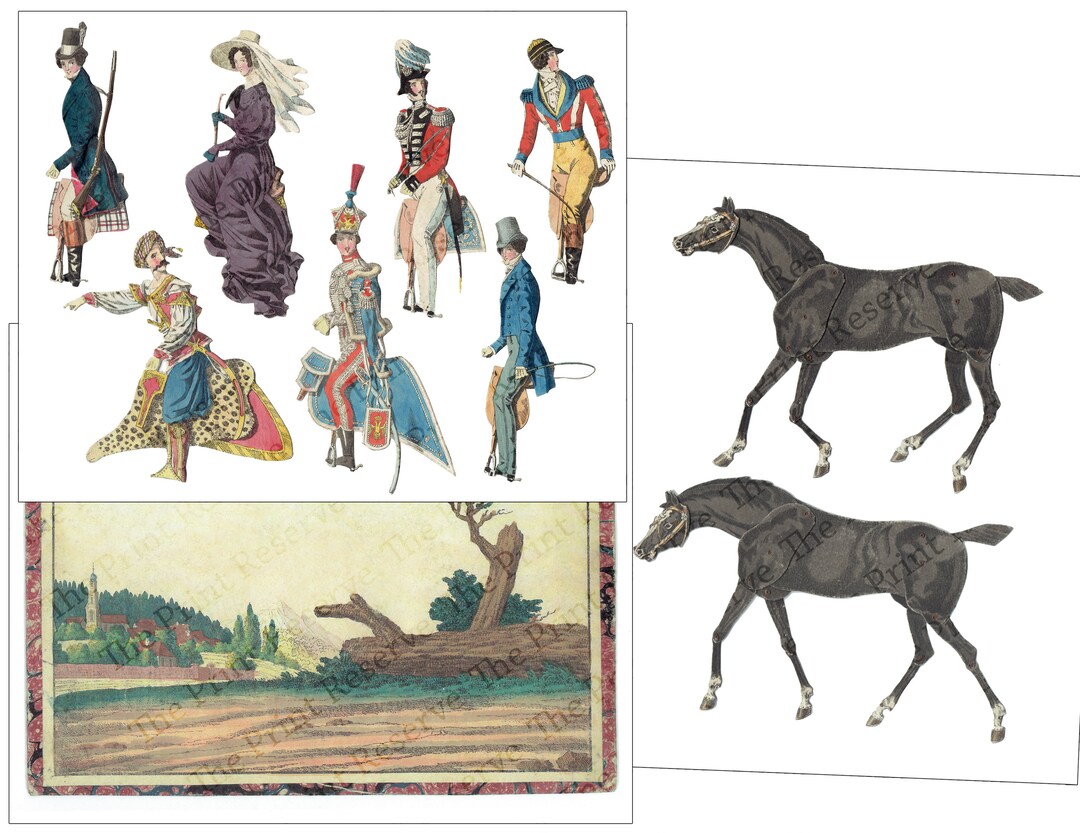 Antique Equestrian Paper Doll Horse Riding Image Clip Art - Etsy